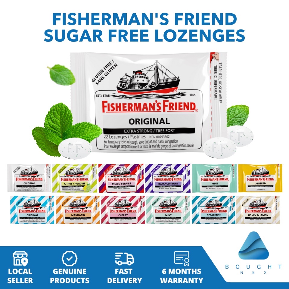 [Bundle of 24] Fisherman's Friend Sugar-Free Herbal Lozenges 25g Soothing Throat Relief ...