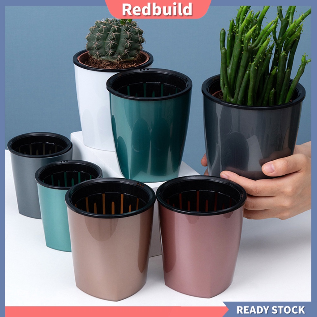(redbuild) Safe Plant Pot Anti-wet Large Planter Self Watering ...