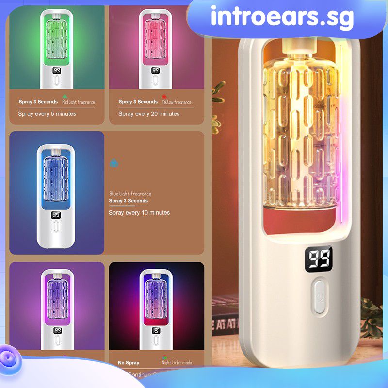 INTR Automatic Aroma Diffuser Rechargeable Humidifiers Digital Display ...