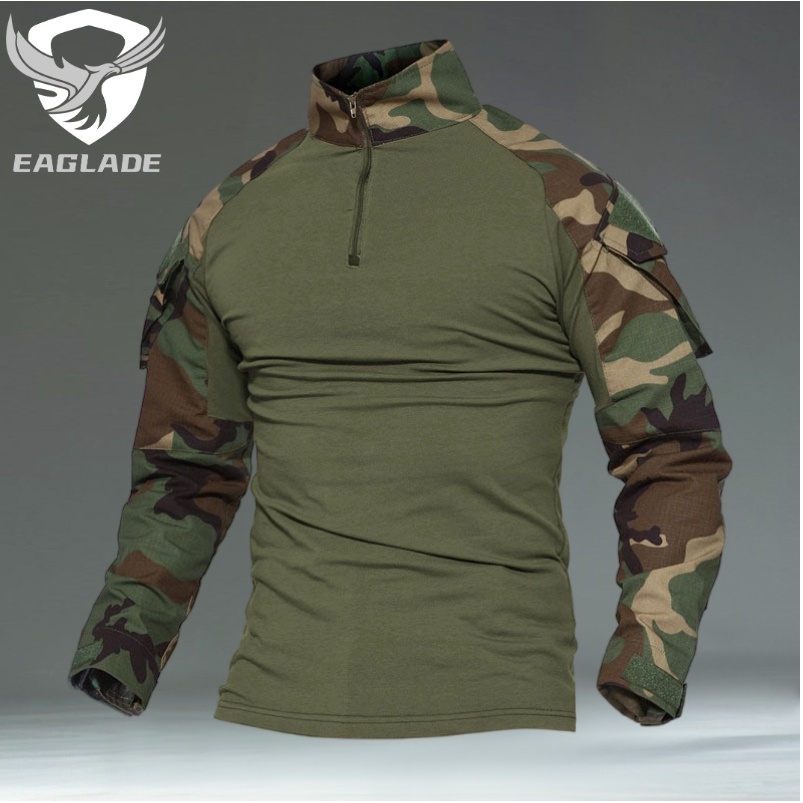 EAGLADE Tactical Frog Long Shirt YDJX-G2-LT In Jungle Green Stretchable ...