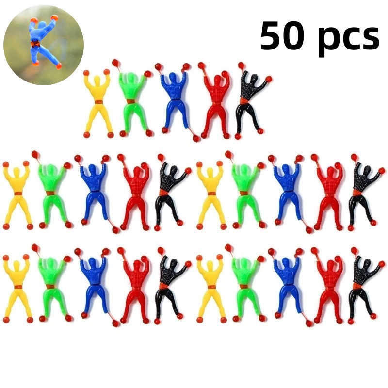 50pcs Funny Flexible Climb Men Sticky Wall Toy Kid Toys Climbing Flip ...