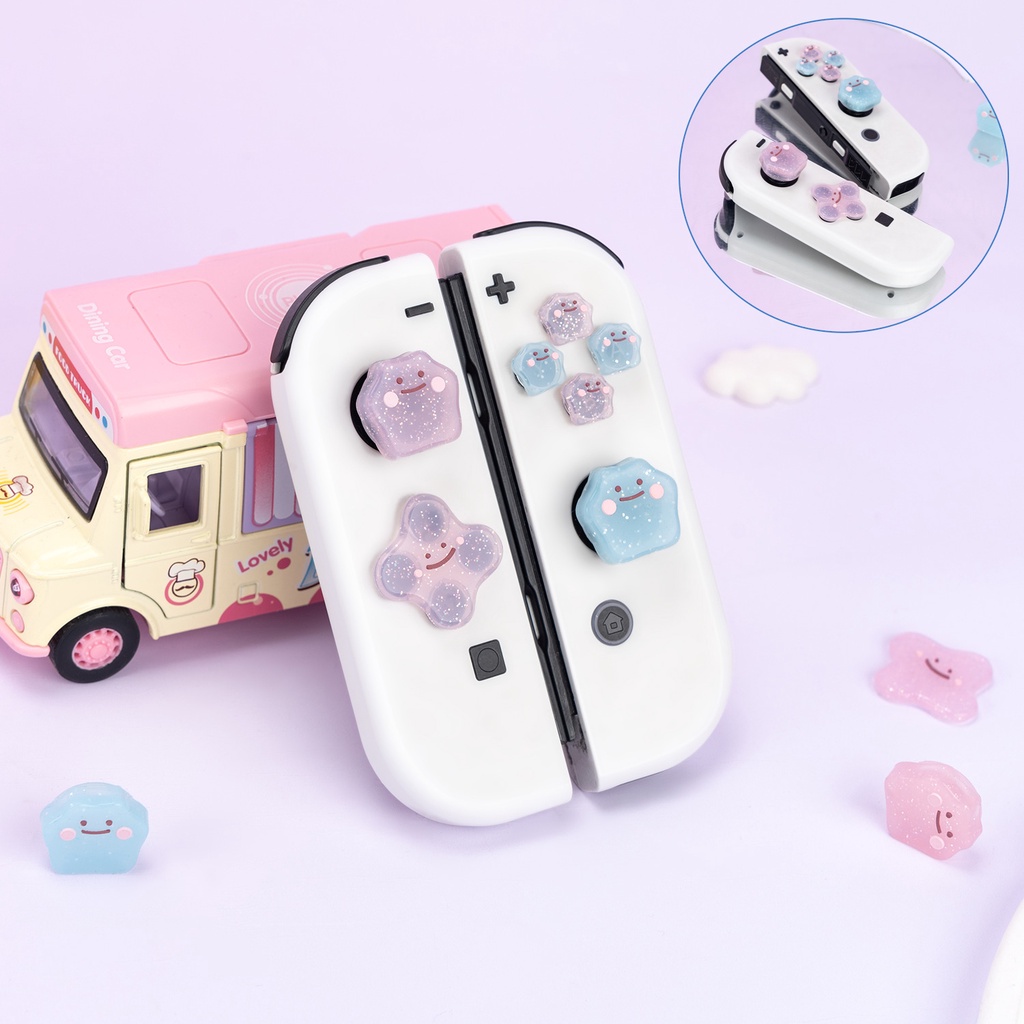 Nintendo Switch Button Caps Silicone Thumb Grips Set, ABXY Key Buttons ...