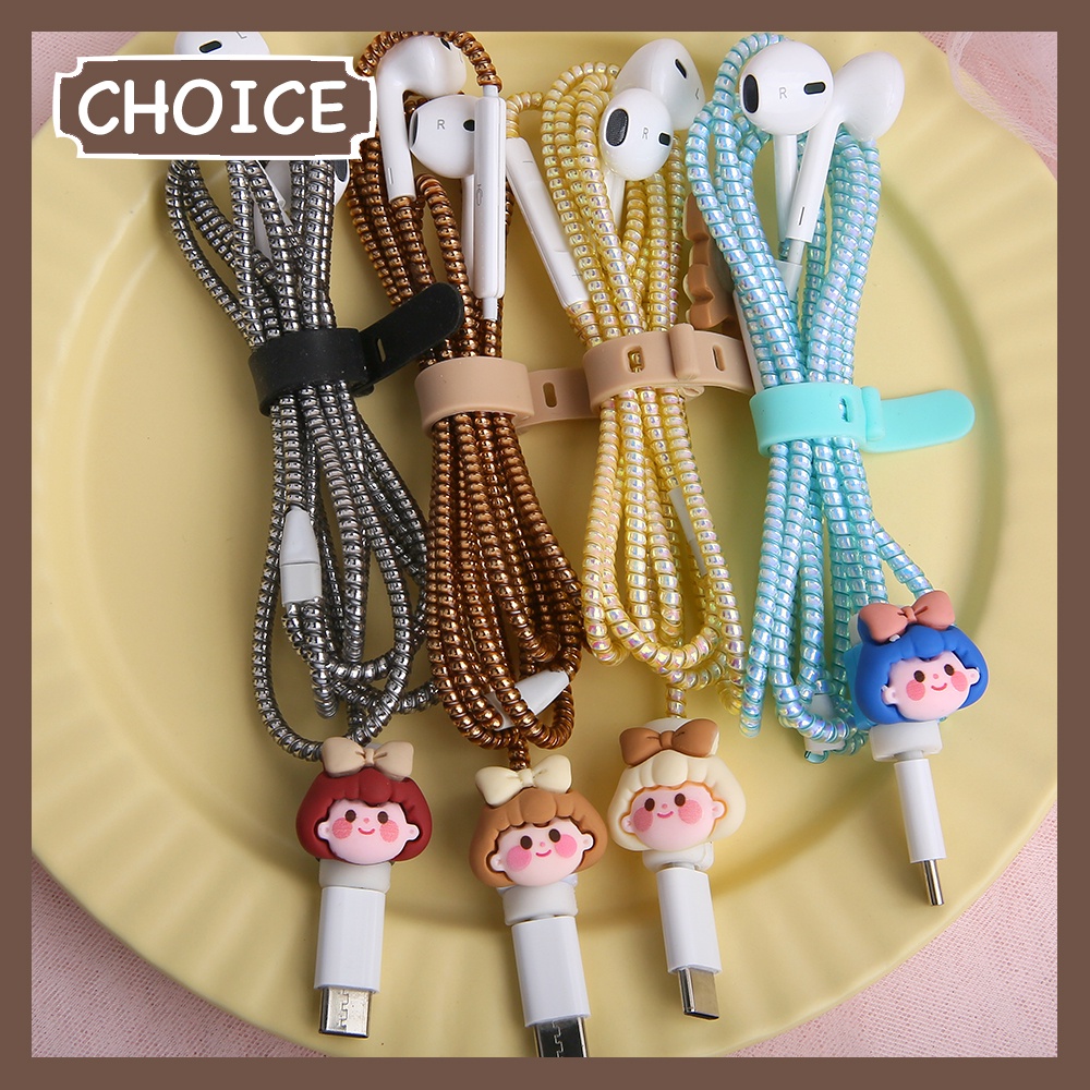 Cute Cartoon Candy Girl Earphone Cable protector Phone Cable Winder ...