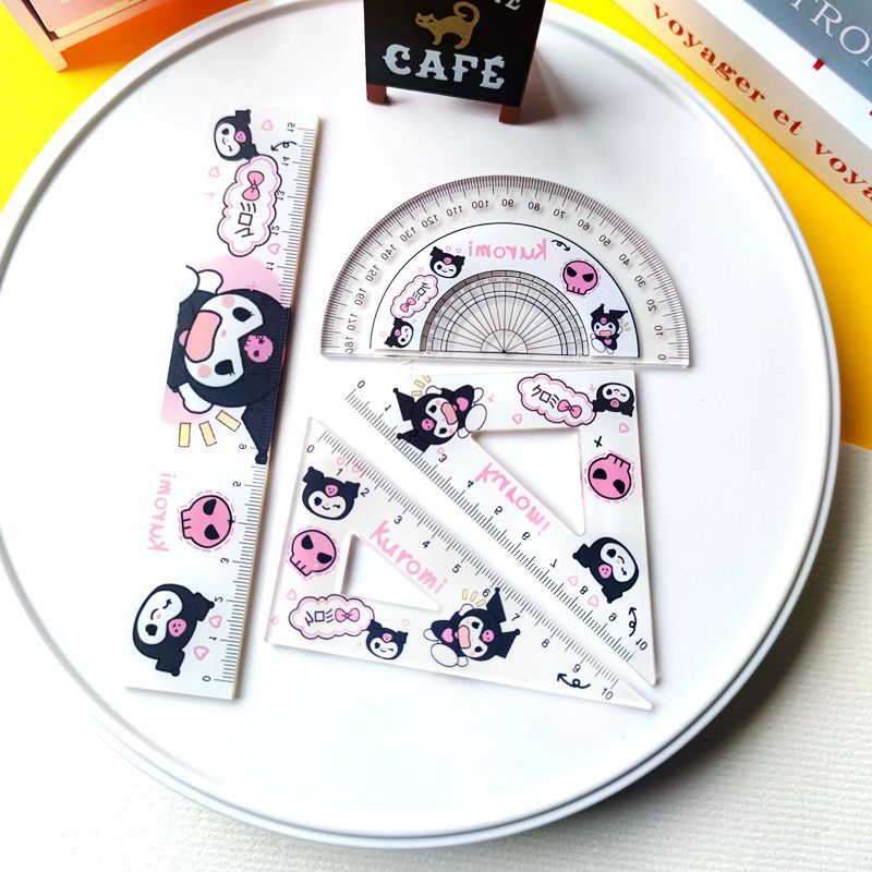 Sanrio Ruler Set Acrylic Kuromi Cinnamoroll Melody Kawaii Stationery ...