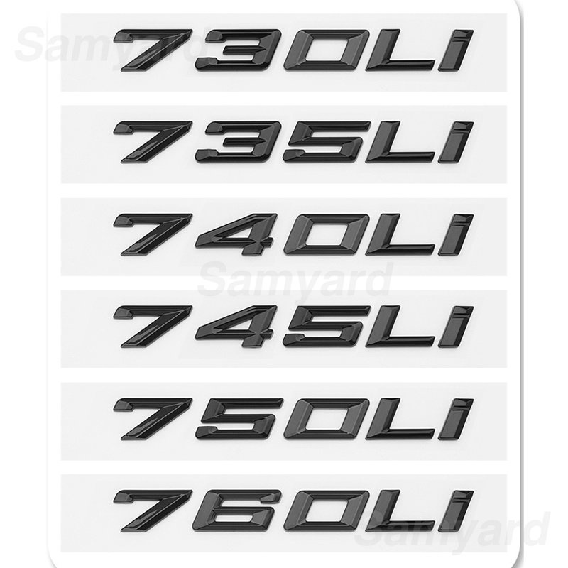 Car Trunk Letters Logo Badge Emblem Decal 3D ABS Sticker For BMW 7 ...