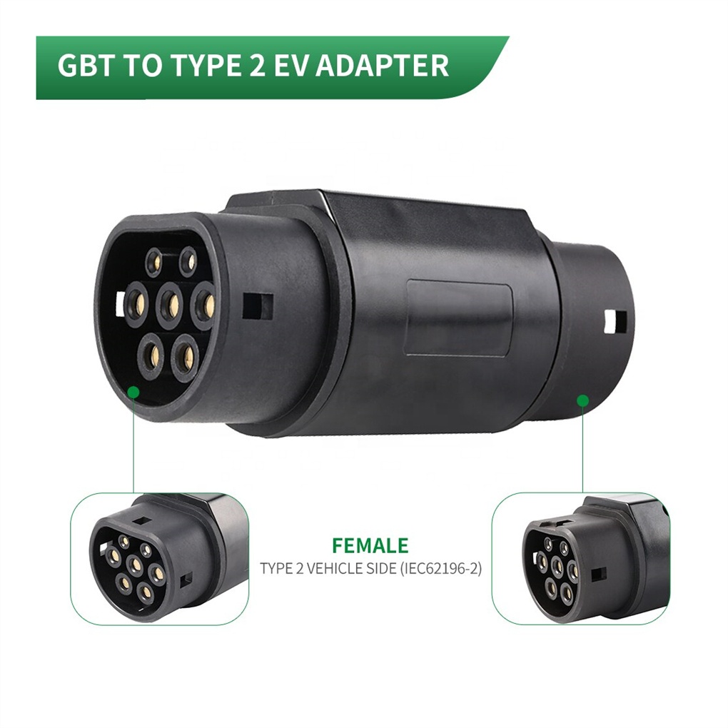 Adaptor 32A Electric Vehicle Car Charger GBT Socket to Type 2 IEC 62196 ...