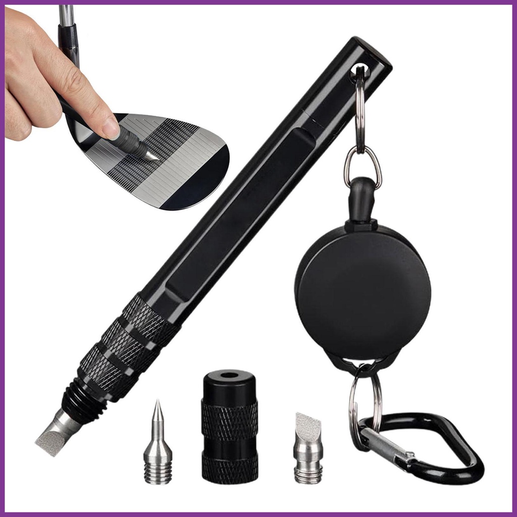 Golf Club Groove Sharpener 3-Tip Re-Grooving Cleaning Tool and Cleaner ...