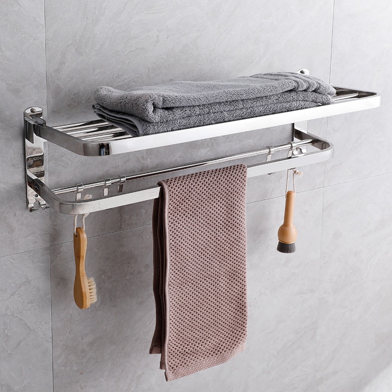 SS304 Foldable Folding Towel Rack Bathroom Shelf Toilet Accessories ...