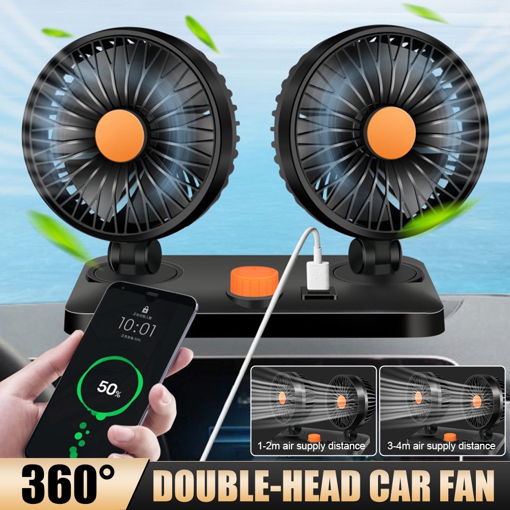 USB Portable Single/Double Headed Car Fan Truck Fan Air Conditioning ...