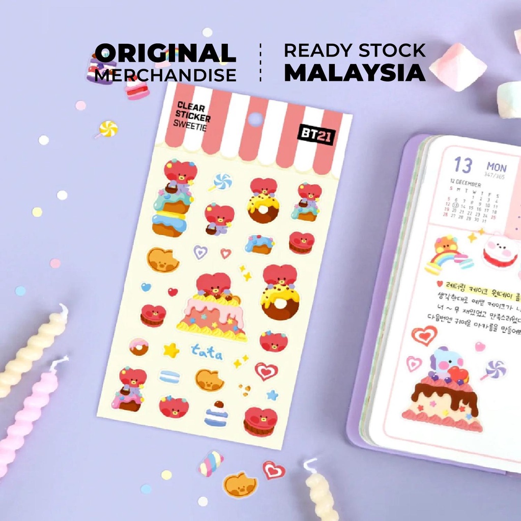 [OFFICIAL] BT21 Sweetie Clear Sticker BTS BT21 TinyTAN BangTan Kpop Merch | Shopee Singapore