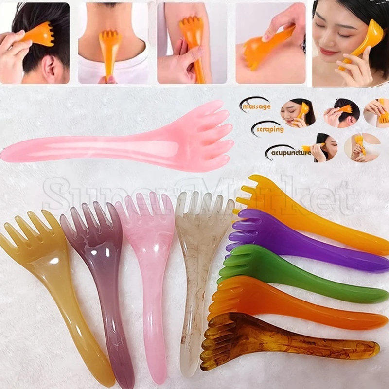 1 Pc Five Claw Meridian Massage Head Scraping Stick Resin Massage Comb ...