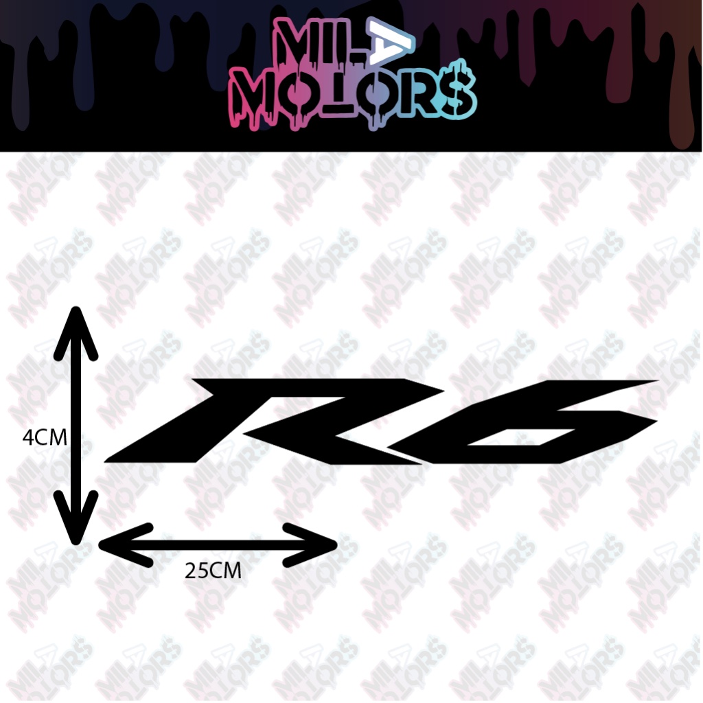 [SG] 1pc Motorbike Logo Sticker Decal Decorative Waterproof Yamaha R6 ...