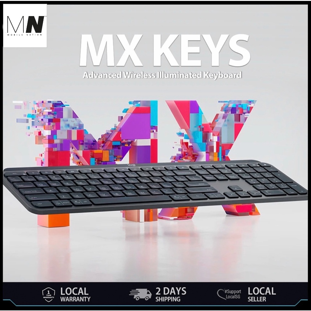 Logitech MX Keys Advanced Wireless Illuminated Keyboard with Tactile Responsive Typing - EBH ...