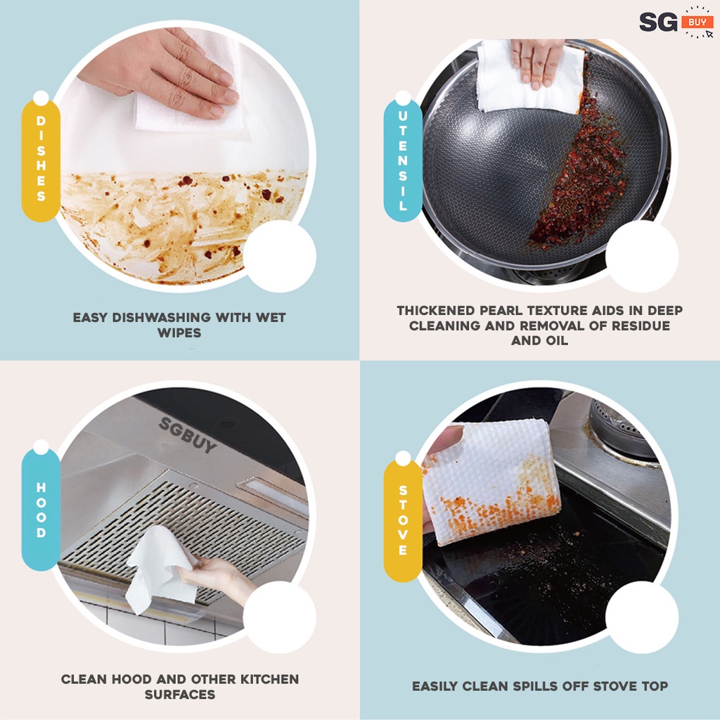 EXTRA LARGE 80 Pc Disposable Kitchen Wet Wipes Paper Tissue Extra Large ...