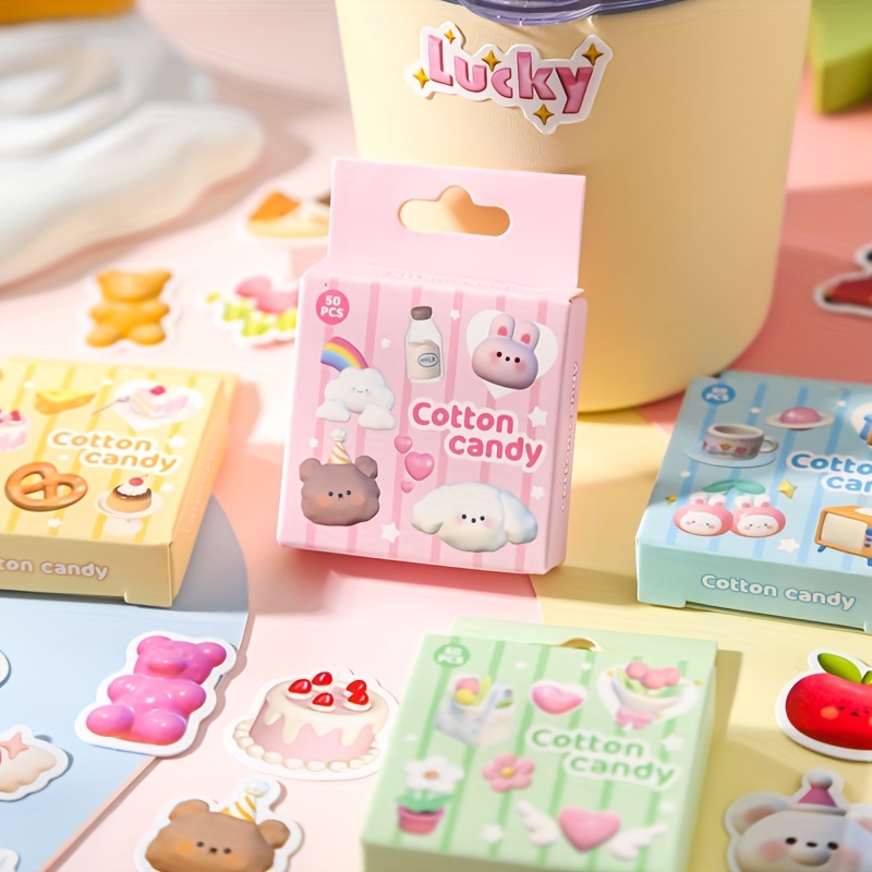 HoHAMM 50 Sheets Cartoon Cute Colorful Animal Sticker for Scrapbooking ...