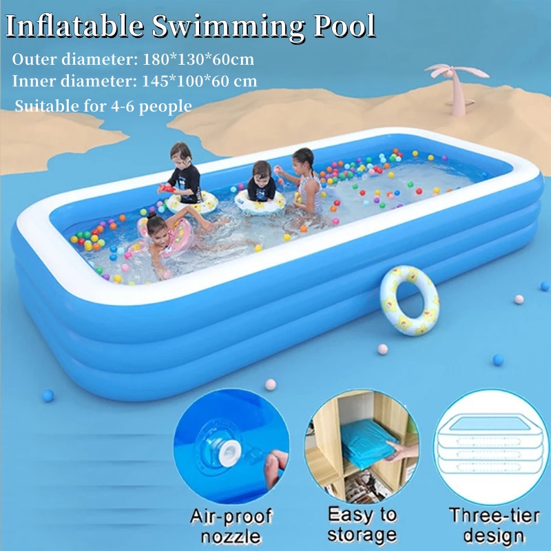 Kids Inflatable Swimming Pool for Adults Family Inflatable Outdoor Pool ...