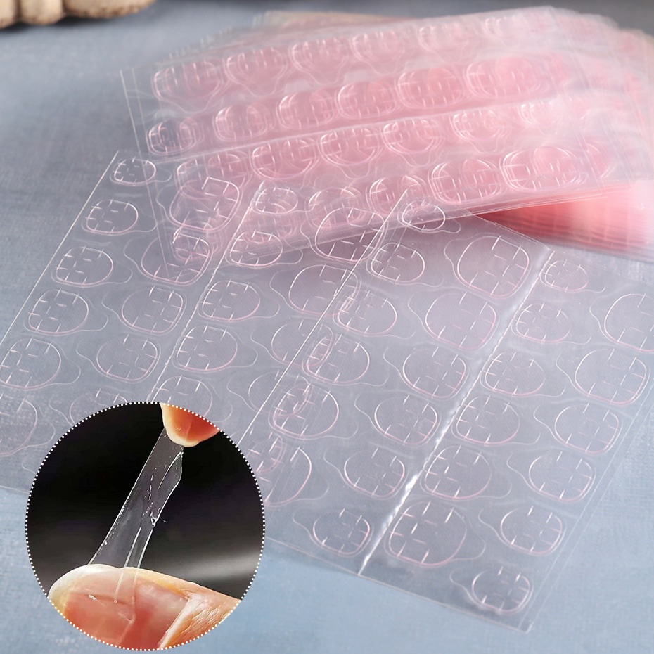 MAMA NAIL 24pcs Double Sided False Nail Art Adhesive Tape Jelly Glue ...