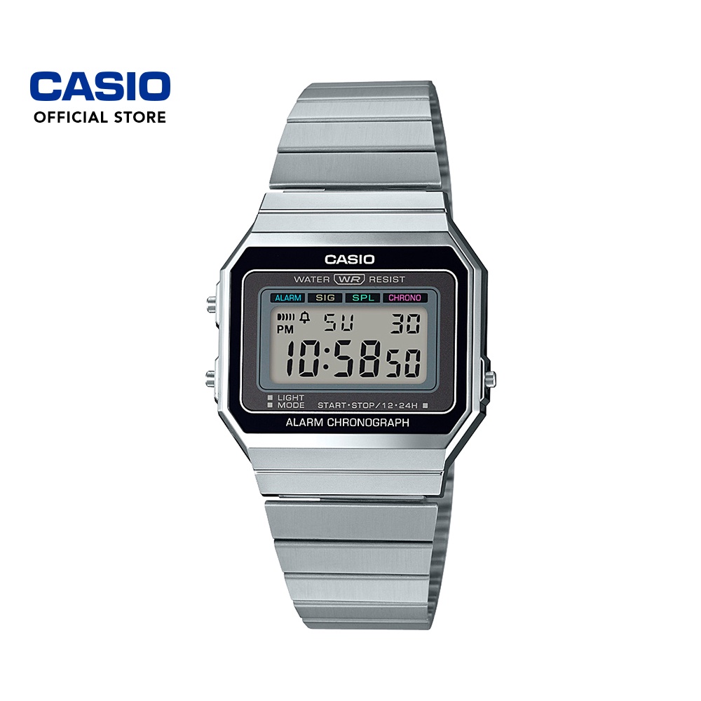 CASIO GENERAL A700W Unisex Vintage Digital Watch Stainless Steel Band ...