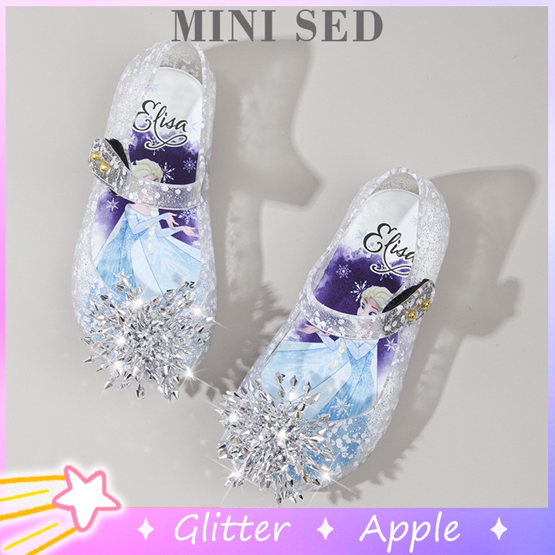 Elsa Frozen New Jelly Glitter Sandals For Kids Girls Disney Princess ...