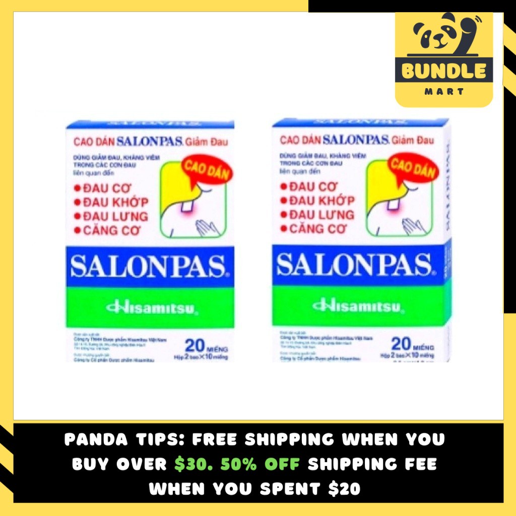 (BundleMart) 20pcs Hisamitsu SalonPas Pain Patch ko yok patch Salonpas ...