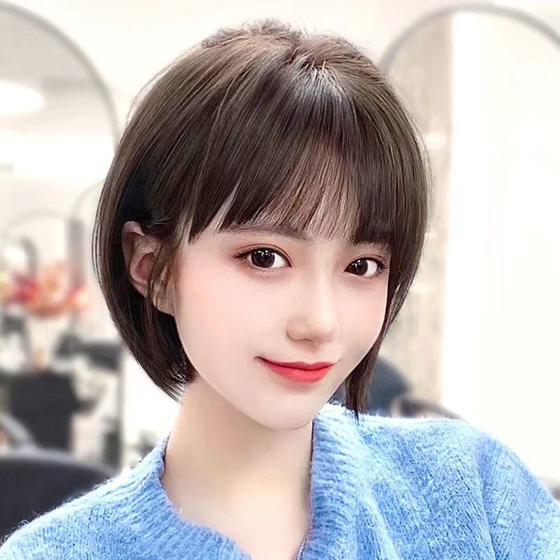 Wig Female Short Hair bobo Head Full Headgear High-End Western Style ...