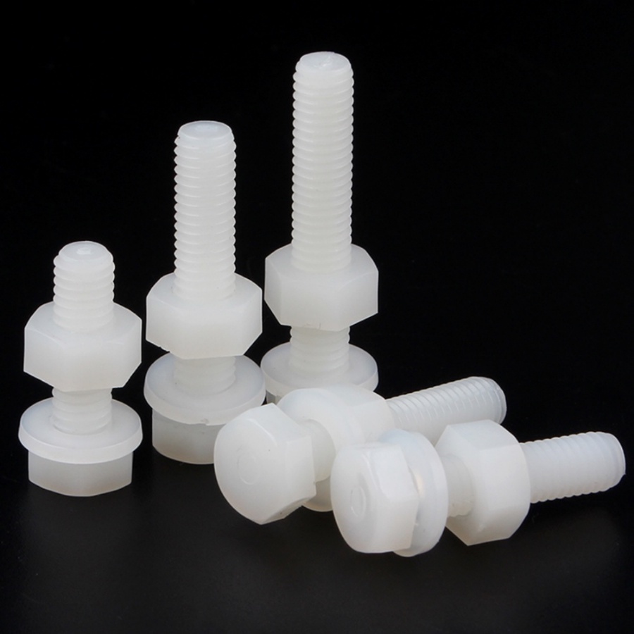 [Quick Shipment-] White Hexagon Plastic Screw Set Insulated Bolt Nylon ...