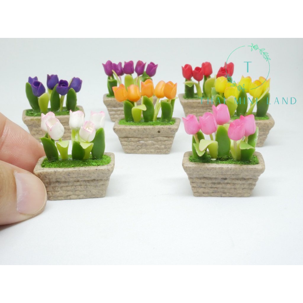 Tiny Tulips Clay Work Flowers Represent Perfect Love Miniature ...