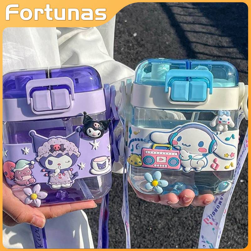 Sanrio Water Bottles Bpa Free Melody Cinnamoroll Kuromi Plastic Cups