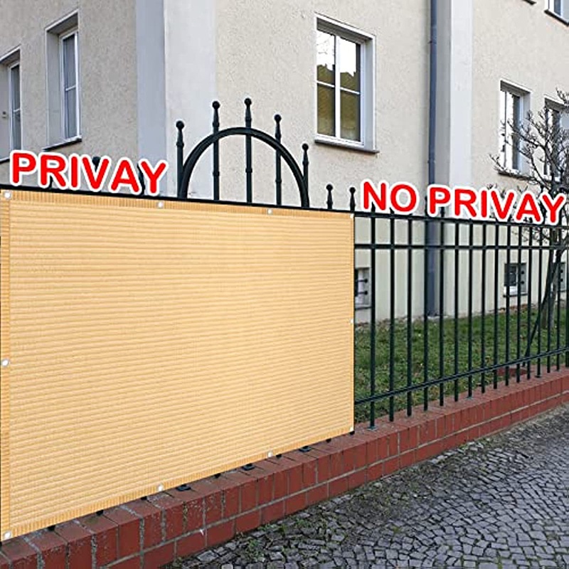 Balcony Beige Privacy Screen Fence Apartments Railing Cover Heavy Duty ...