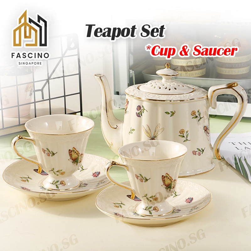 【SG】Vintage Ceramic Teapot Set Premium European Tea Set Porcelain Tea ...