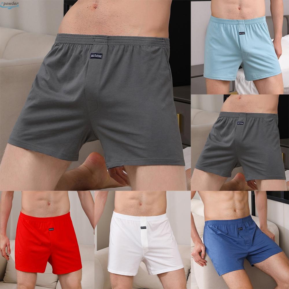 #POWDER#Men Casual Wide Leg Cotton Boxer Shorts Briefs Home Wear ...