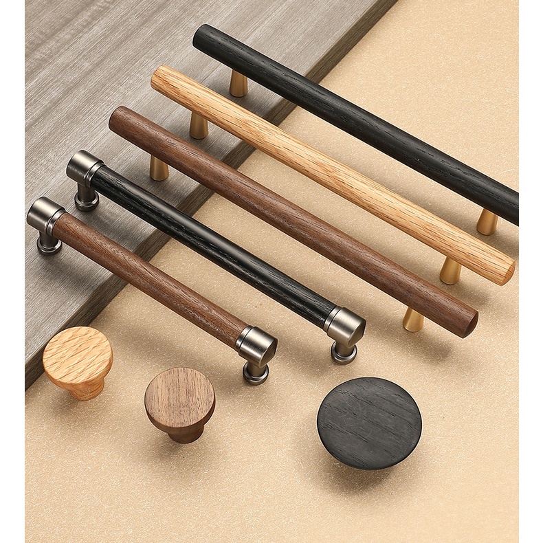 Vintage Hnalde Natural Original Walnut Wood Handle Kitchen Cabinet Door ...