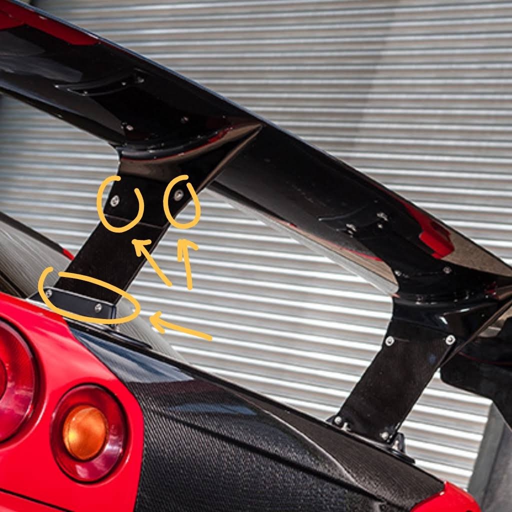 Titanium Bolt for GT Wing Spoiler| Rear Spoiler Car GT Style Big ...