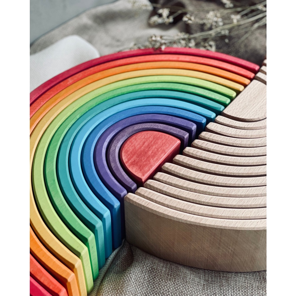 Large Rainbow Stacker - 3 Types (Rainbow / Natural/ Pastel) | Shopee ...