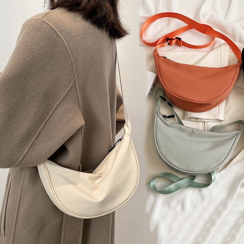 Women Fashion One Shoulder Dumpling Light Crossbody Bag/Girls Simple ...