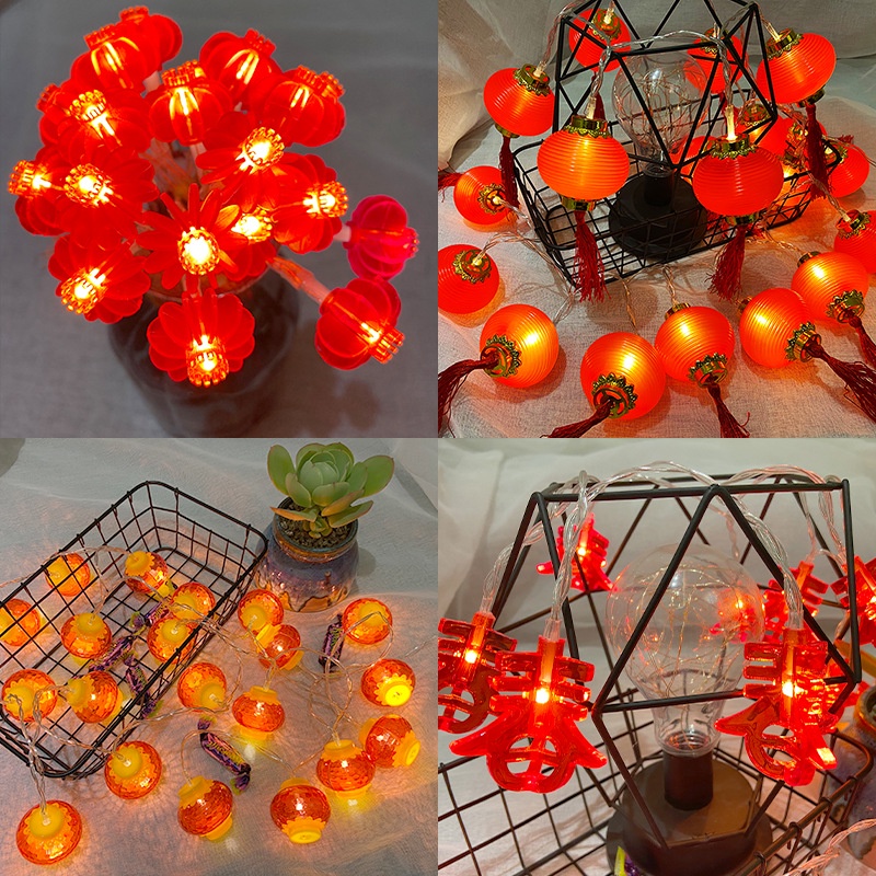 CNY Decorate String Lights LED Red Lantern for Chinese New Year DIY ...