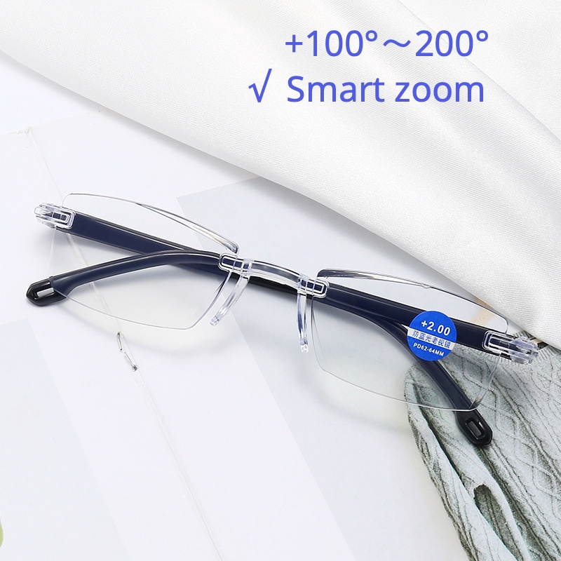 Unisex Smart Zoom Anti-blue Light Optical Reading Glasses Borderless ...