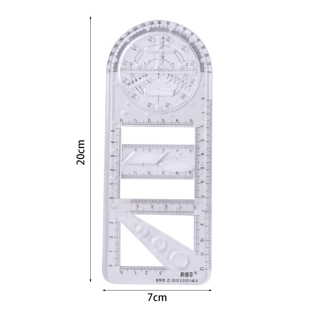 [Hotbrand.sg] Multifunctional Geometric Drawing Ruler Students ...