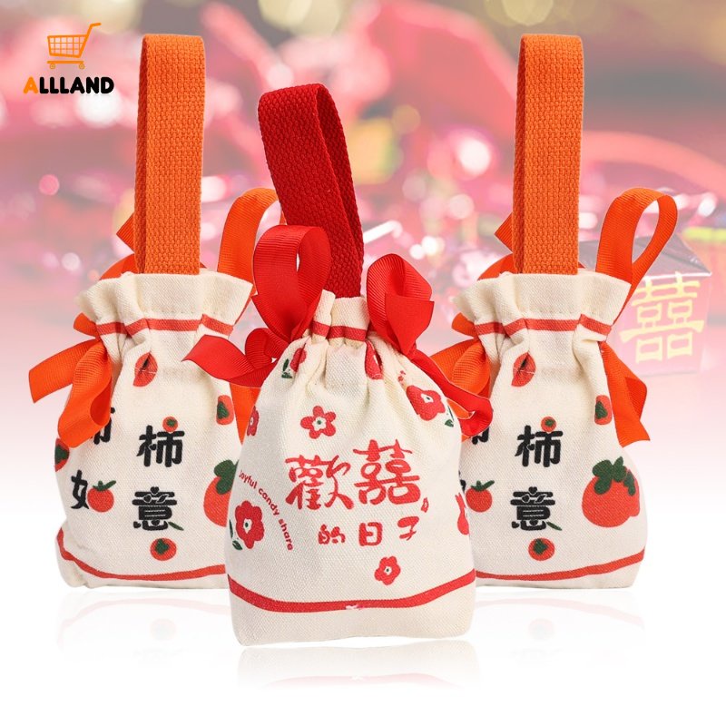 Sweet Wedding Candy Drawstring Pouch/ Chinese New Year Blessing Gift ...