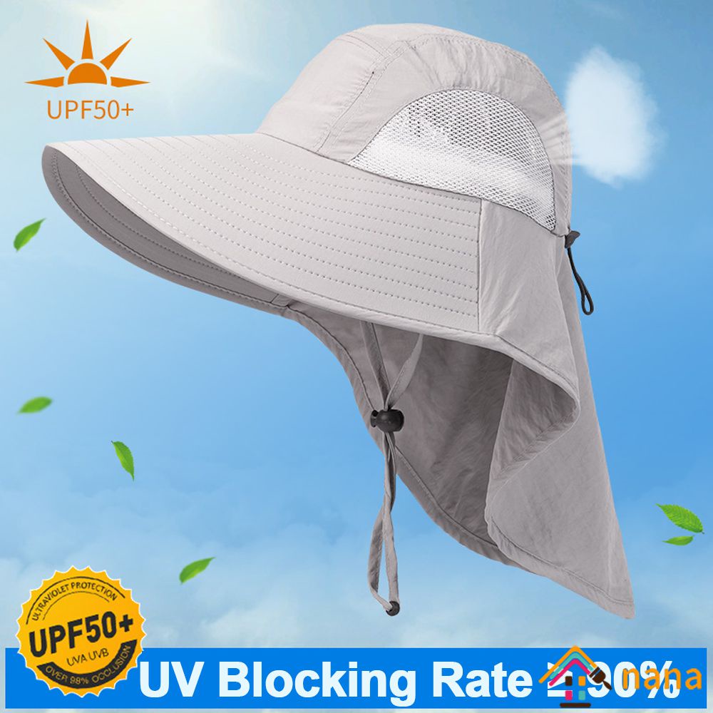Wide Brim Bucket Hat With Neck Cover Quick Dry Large Brim Fishing Hat ...