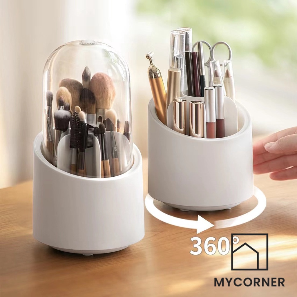 MyCorner SG Stock | Makeup Brush Organizer Storage Box Rotating ...