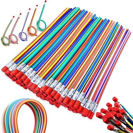 40PCS Bendy Fun Pencils for Kids,Magic Bendable Flexible Colorful ...