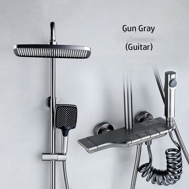 {SG Stock}Piano Key Rain Shower Set Wall Mounted Bathroom Faucet Luxury ...