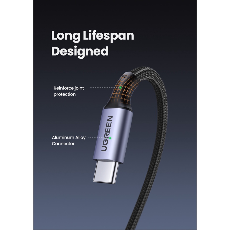 UGREEN USB Angled Type C to USB C PD 100W Charge Data Transfe Cable ...