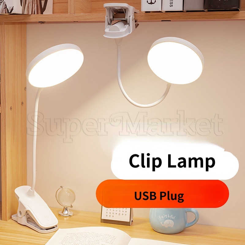 360° Flexible LED Light with Clamp 3 Gears Adjustable Reading Table ...