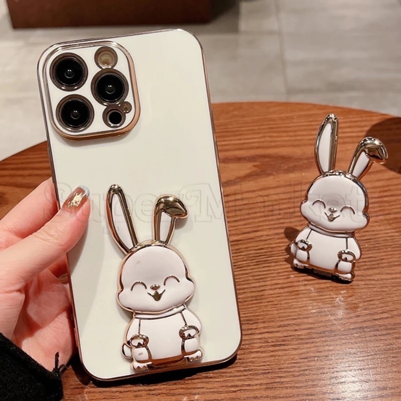 Cartoon Rabbit Cell Phone Holder Back Sticker Lazy Desktop Stand ...