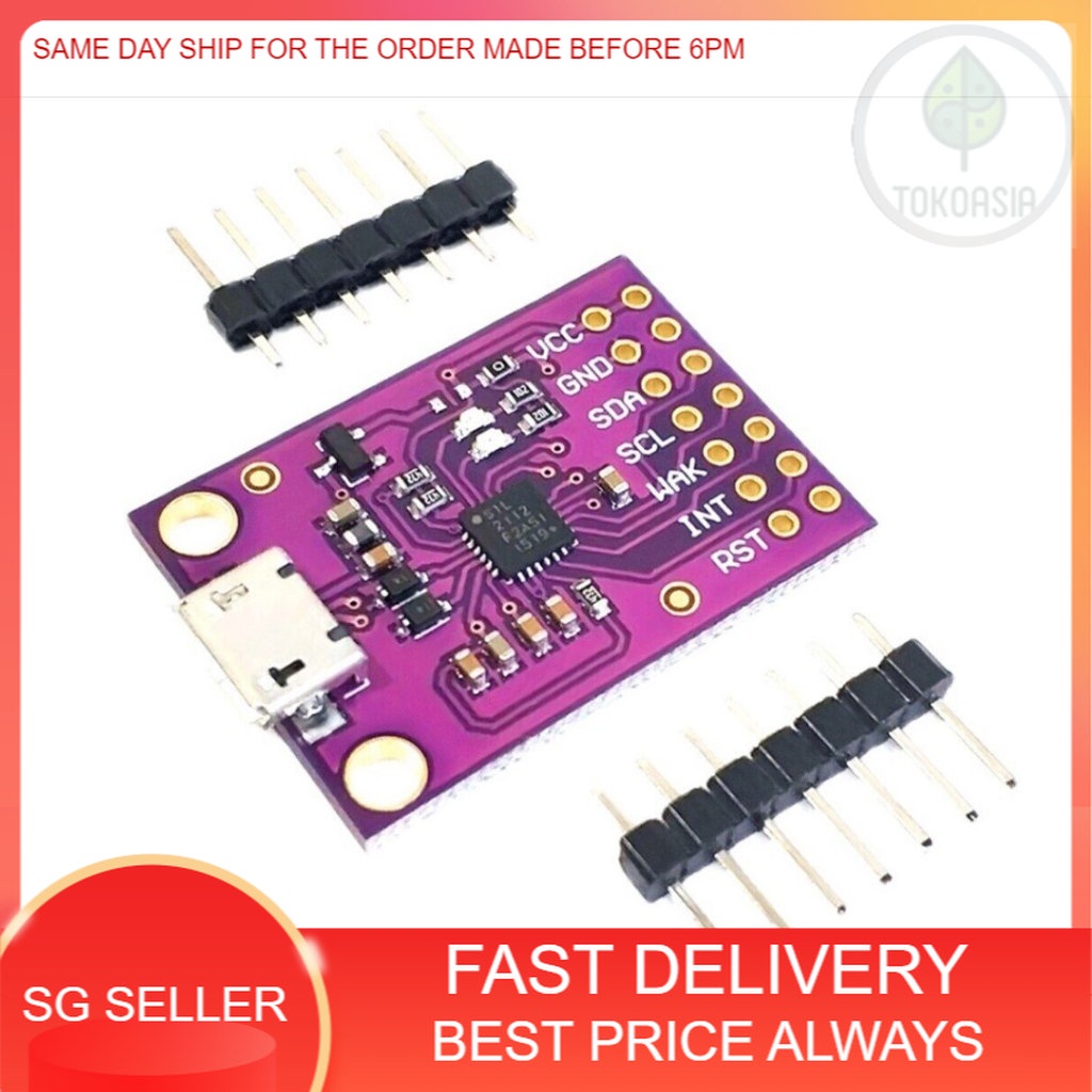 (SG STOCK) MCU-2112 CP2112 Debug Board USB to SMBus I2C Communication Module 2.0 Micro USB ...