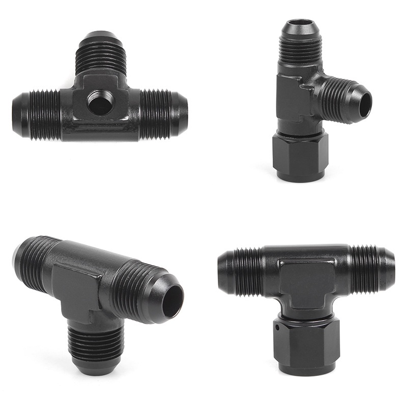 Universal Aluminum Alloy AN Male Thread Flare Tee Union T Pipe Fuel ...
