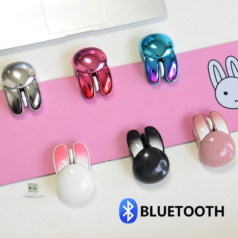 Silent 2.4Ghz Bluetooth Mouse Wireless Mouse Mini Cute Kawaii Rabbit ...