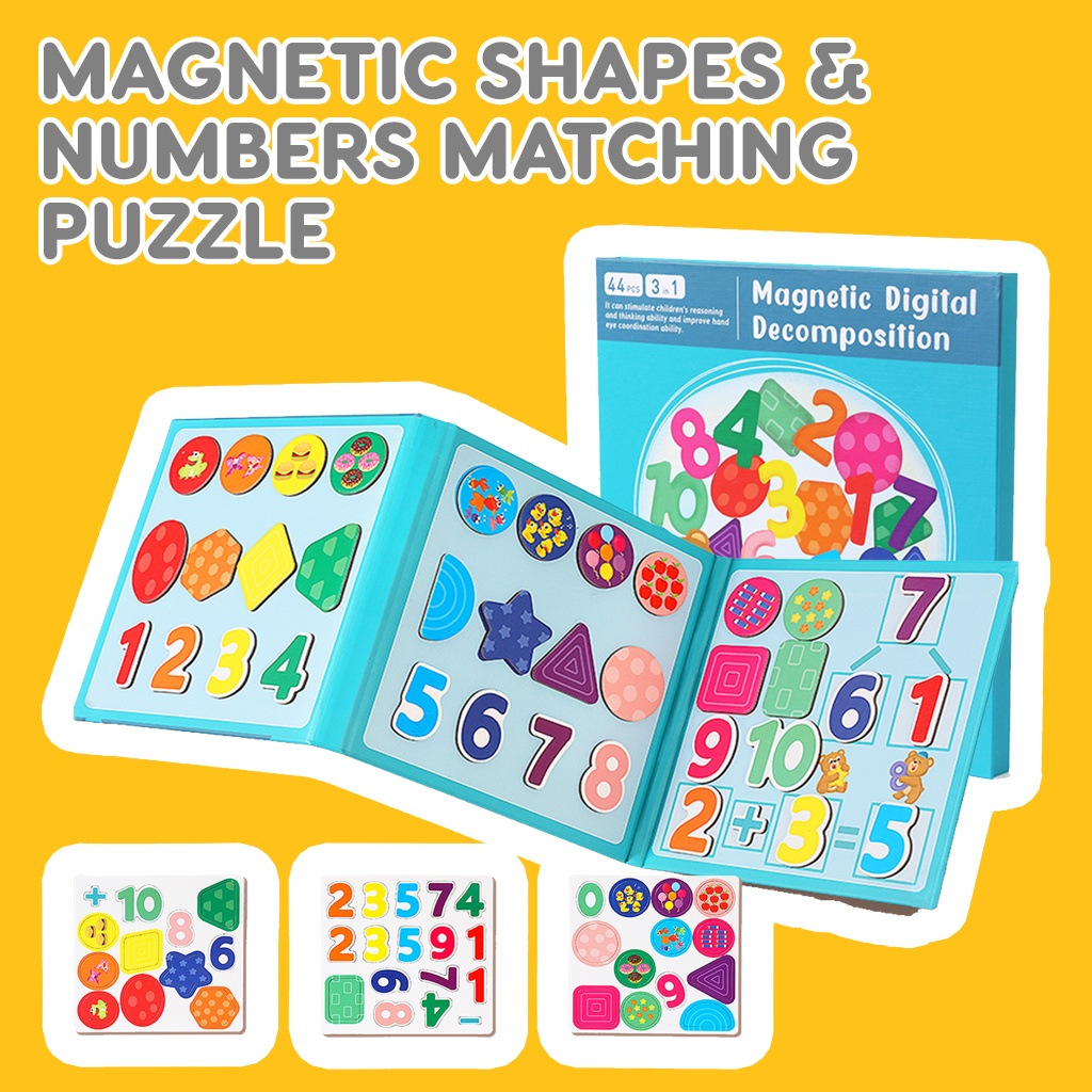 Magnetic Math Montessori STEM Puzzle Early Learning Shape Sorting ...